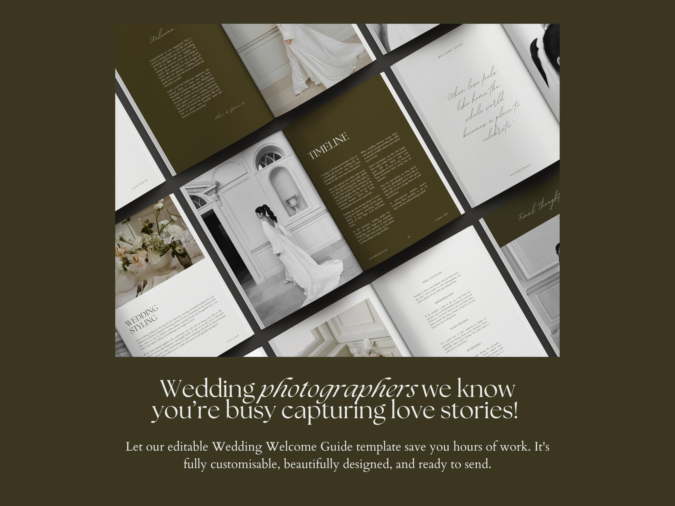 AG | Wedding Photographer Client Guide | Canva Template Customisable ...