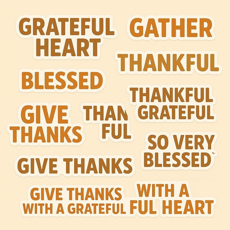 Thanksgiving Digital Unique Stickers PNG — Cozy Fall Planner Stickers ...