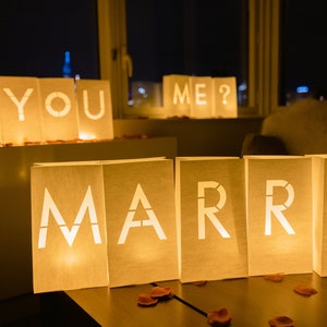 Luminary Paper Bags Wedding Proposal Decorations will You Marry Me ...