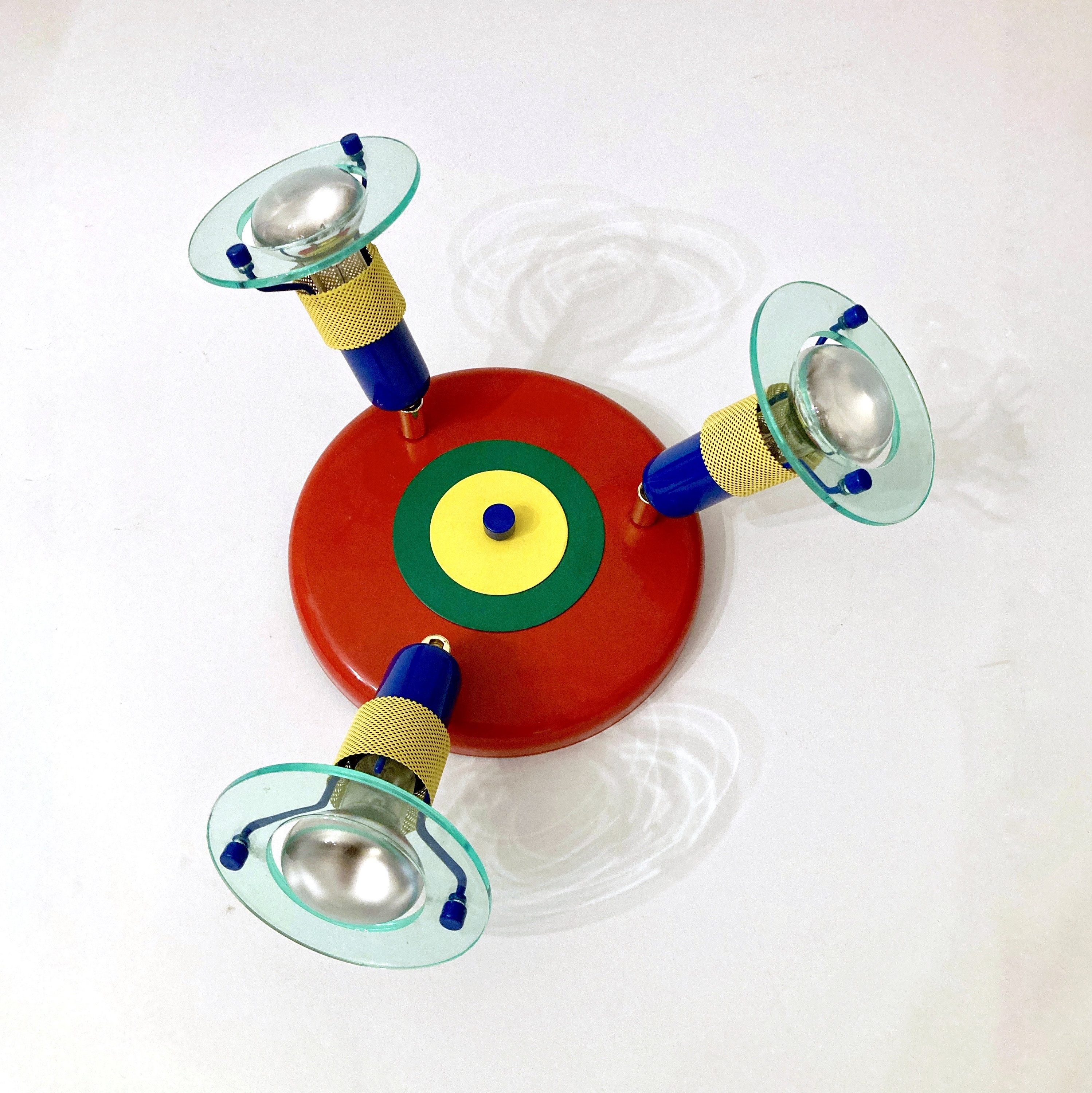 Vintage Memphis Style Flush Mount Ceiling Lamp: 80s Retro Colorful ...