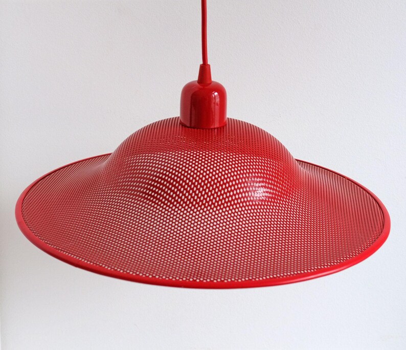 Postmodern 80s Memphis Style Lamp, Vintage Pendant Light, Red ...