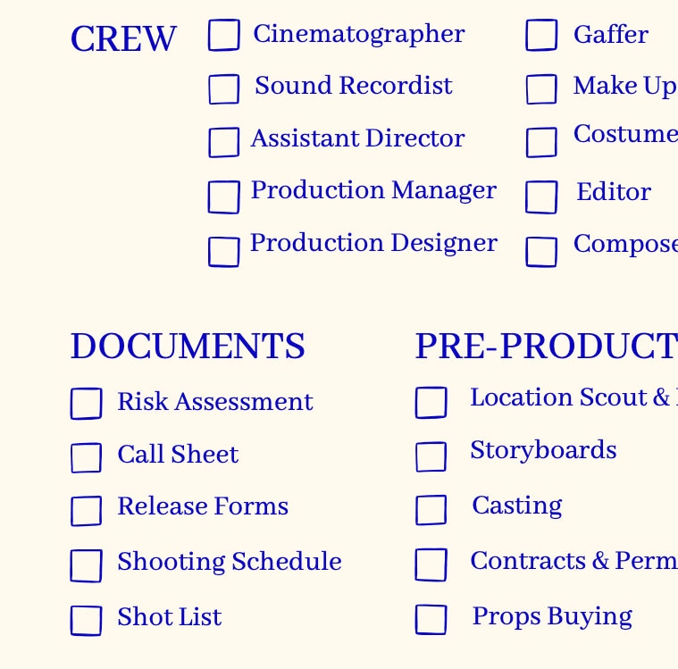 Ultimate Filmmaking Checklist plain - Etsy