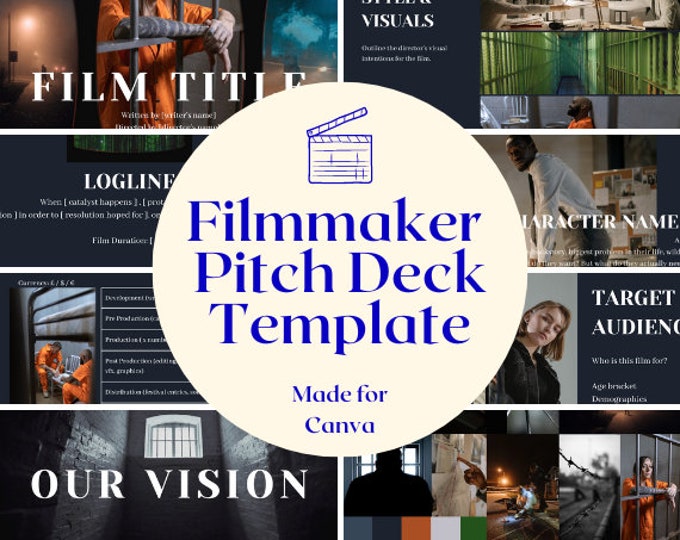 Professional Indie Film Pitch Deck Template | Canva Editable Template ...