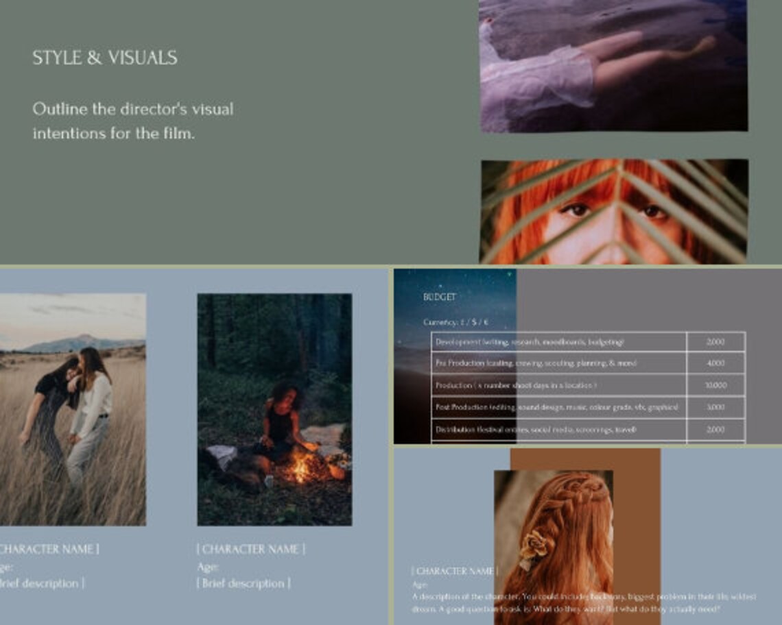 Cinematic Film Pitch Deck Template - Etsy