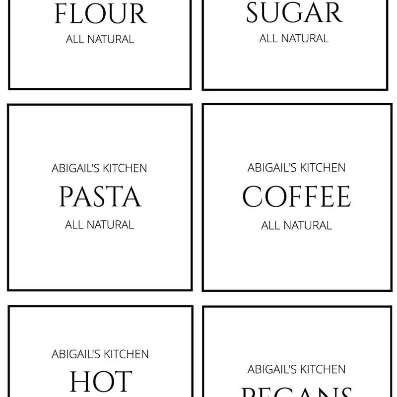 Custom Pantry Labels - Etsy