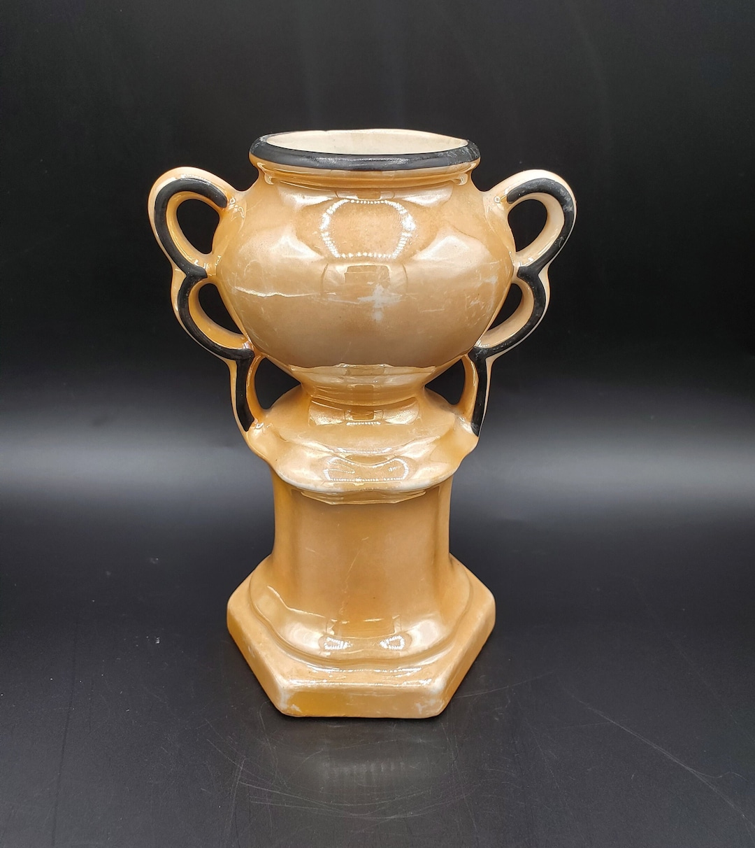 Vintage Gold Irridescent Lusterware Vase - Etsy