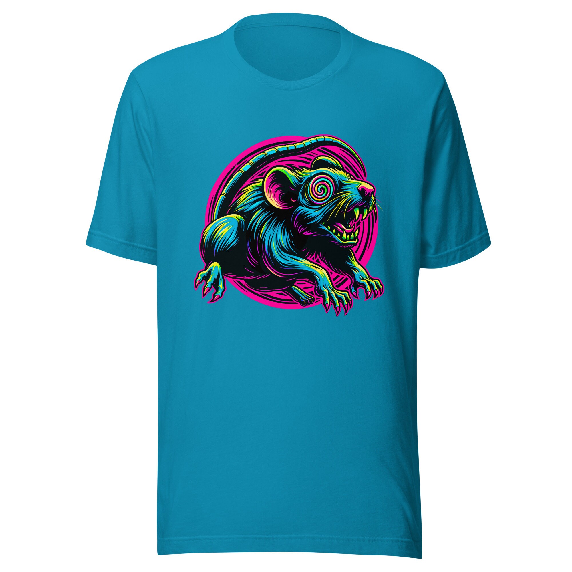 Rave Rat T-shirt: Bright Fabric Color Range, Hypnotic Psychedelic Neon ...