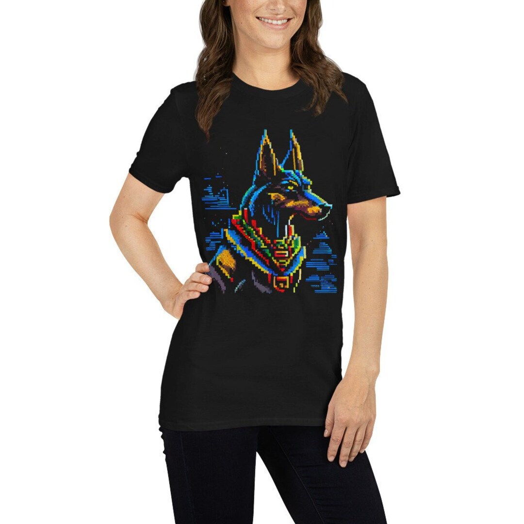 Anubis Pixel Art T-shirt: Ancient Egyptian Jackal Headed God of the ...