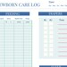 New-born Care Log Digital Download - Etsy