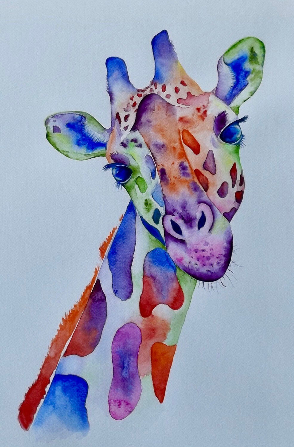 Giraffe Watercolor Print, Watercolor Giraffe Painting, Giraffe Art ...