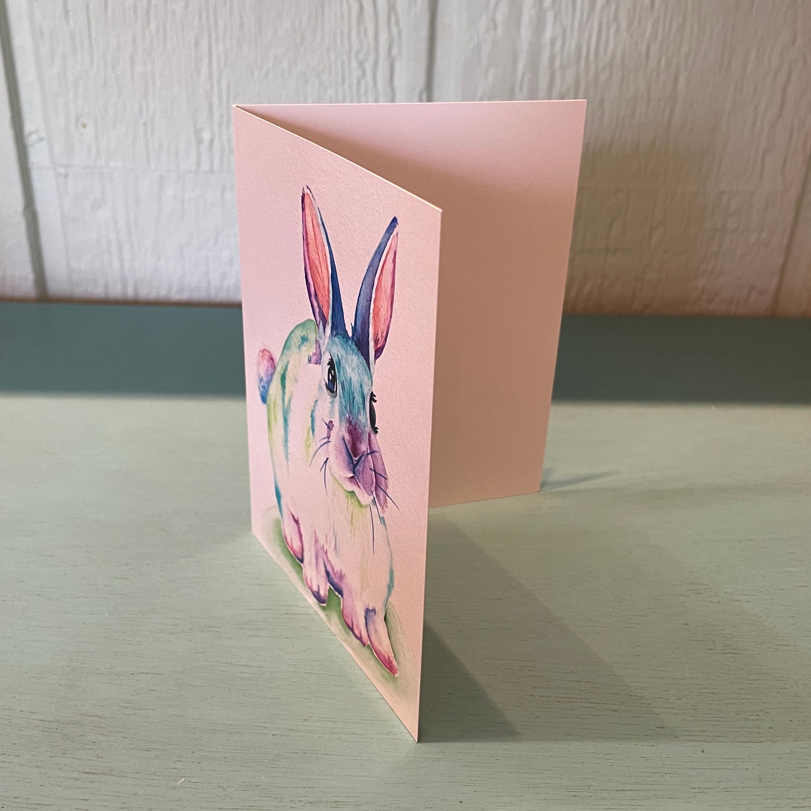 Note Card, Rabbit Art, Rabbit Note Card, Blank Note Card, Animal Card ...