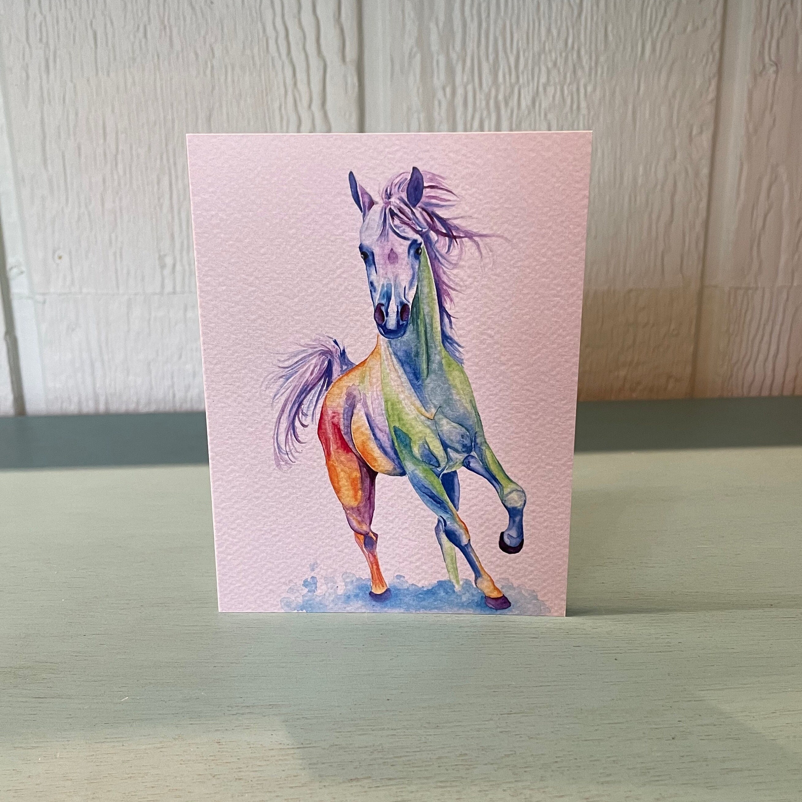 Horse Note Card, Horse Art, Blank Note Card, Animal Card, Watercolor ...