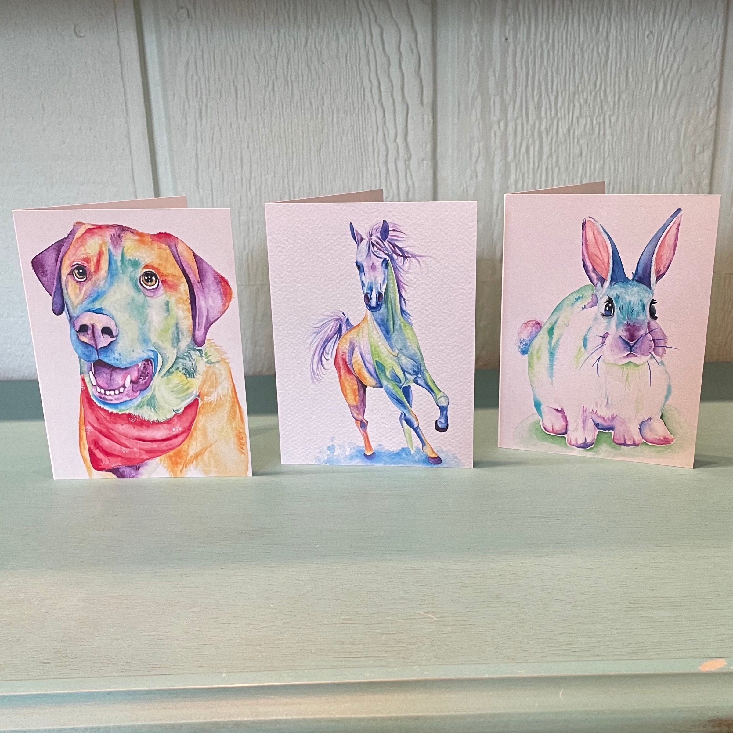 Note Card, Rabbit Art, Rabbit Note Card, Blank Note Card, Animal Card ...