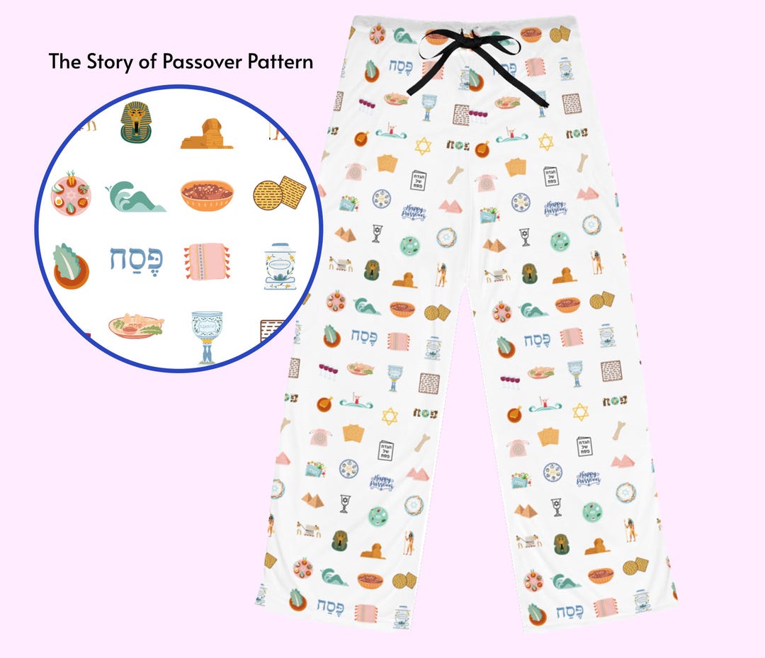 Passover Pesach Women's Pajama Pants, Jewish Seder Lounge Wear, Holiday ...