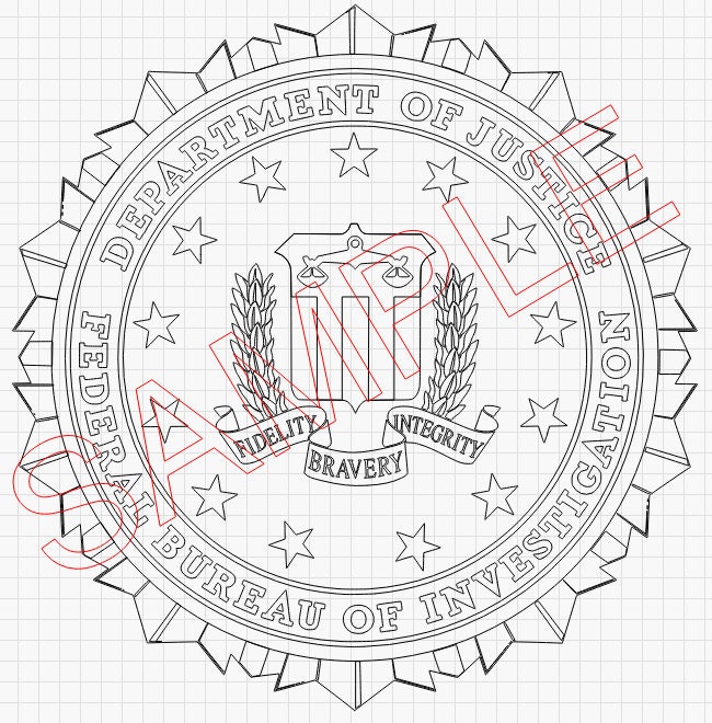FBI Federal Bureau of Investigation Dept of Justice Logo Seal SVG DXF ...