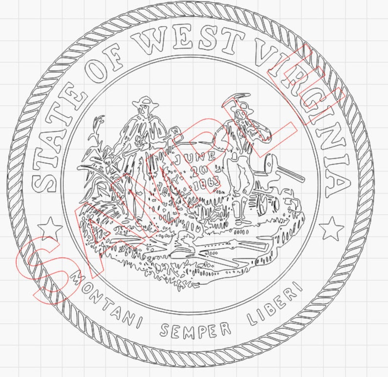 West Virginia State Seal SVG AI DXF Files Suitable for Laser - Etsy