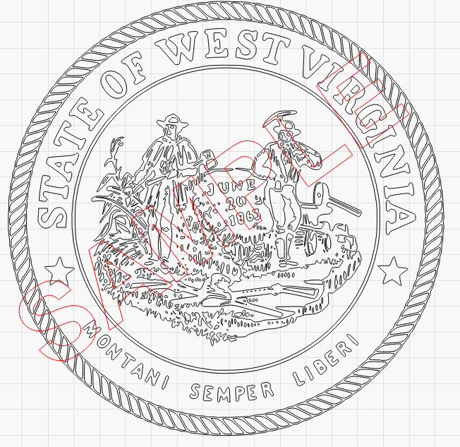West Virginia State Seal SVG AI DXF Files Suitable for Laser - Etsy