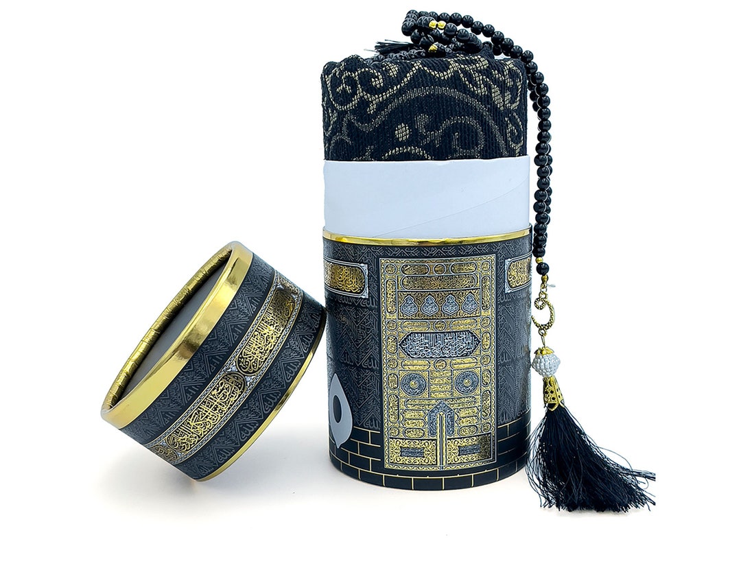 Kaba Gift Box Set - Cylinder Tube Box With Prayer Mat & Tesbih Beads - Etsy