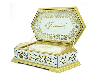 Islamic Gift Set Velvet Arabic Quran in Keepsake Case Includes Tesbih ...