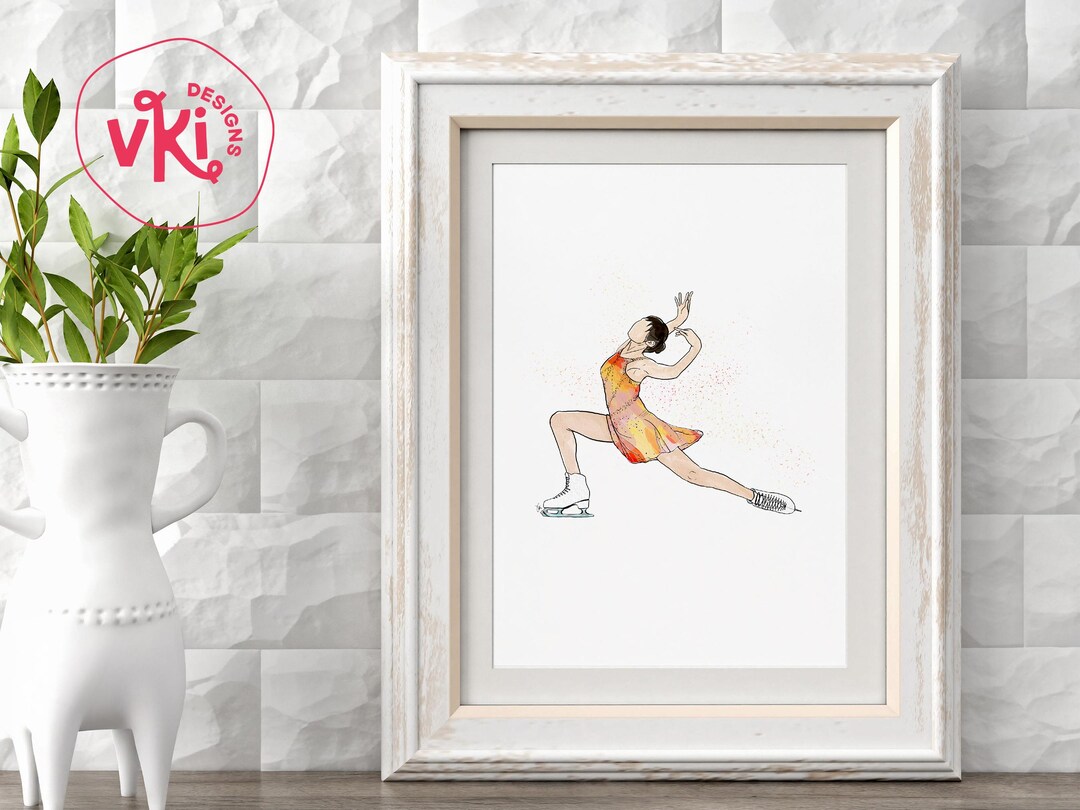 Figure Skater Wall Art: Girl's Ice Skating Print (PDF, PNG) - Etsy