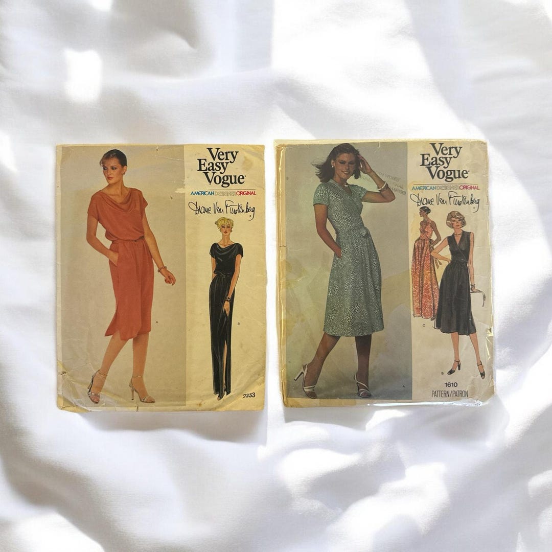 Vintage 1970s Vogue Sewing Patterns From Diane Vonfurstenberg, Iconic ...