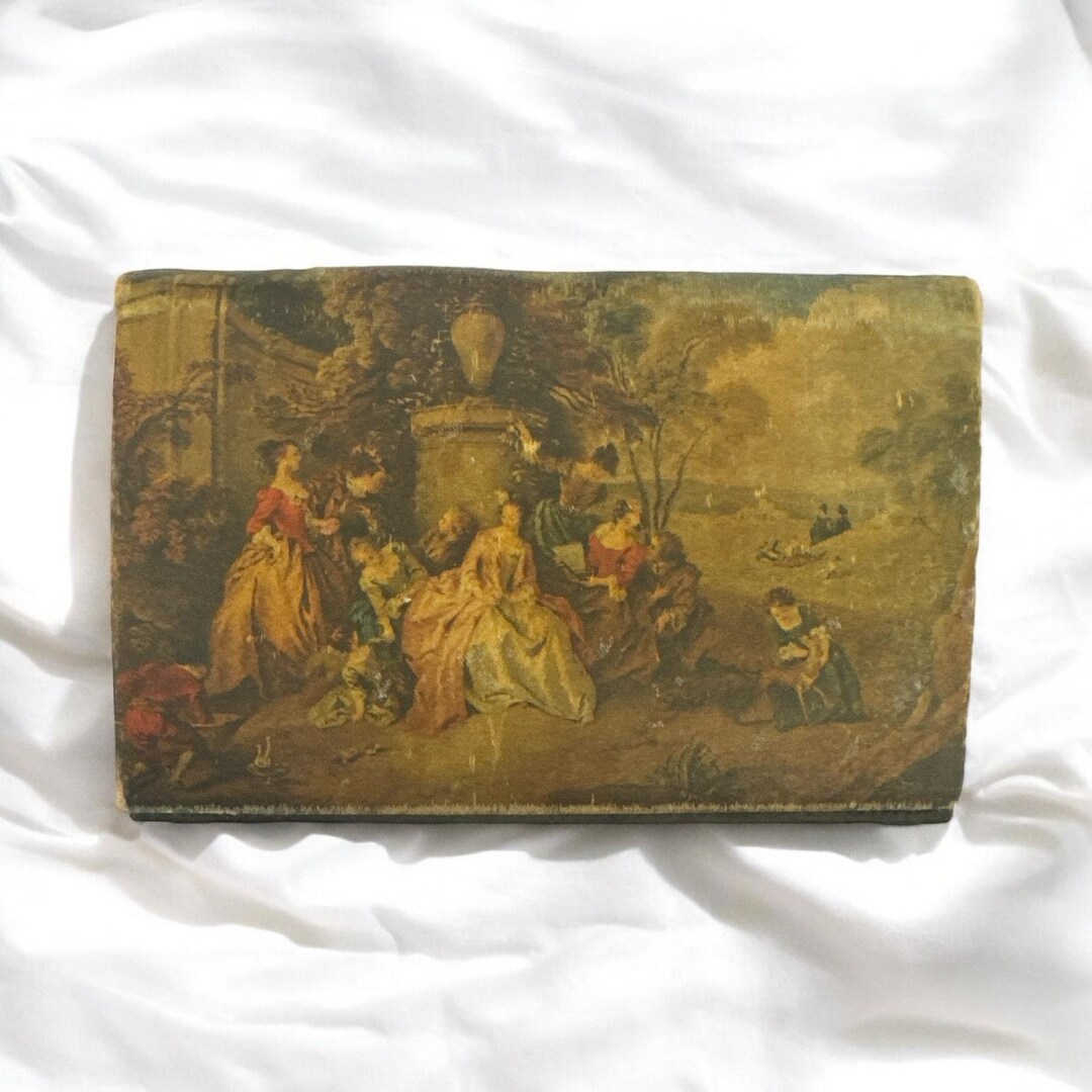 Antique French Style Scenic Kiss Lock Wallet, 18th Century Ladies, Made ...