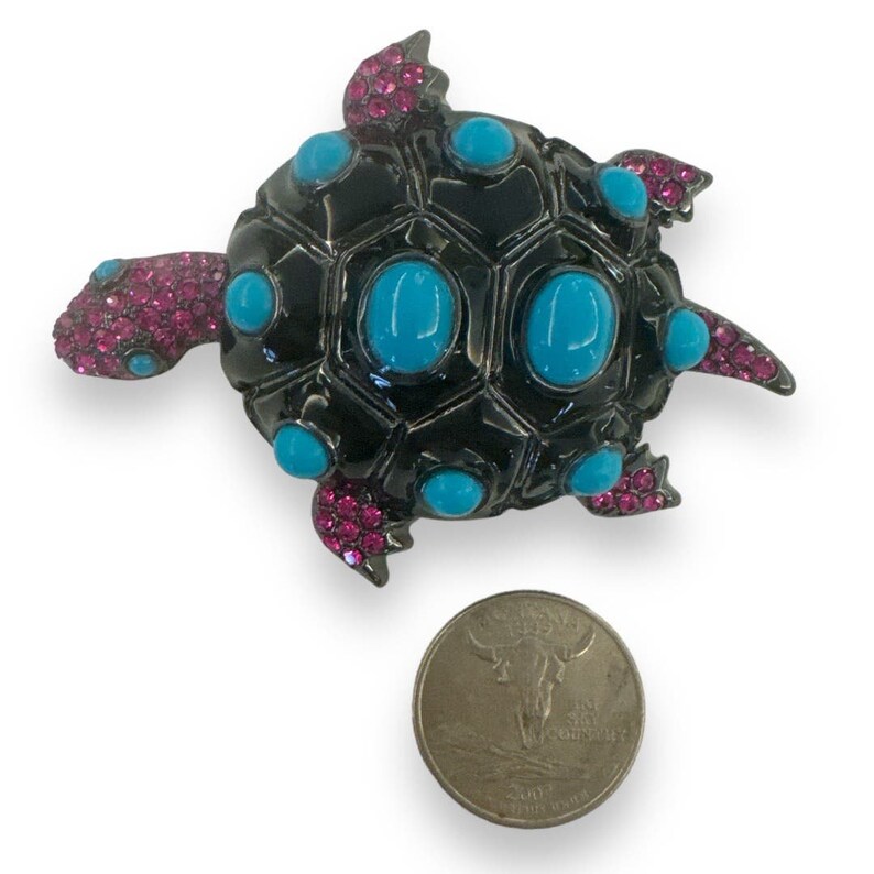 Princess Amanda Borghese Turquoise Pink Rhinestone Brooch Pin - Etsy