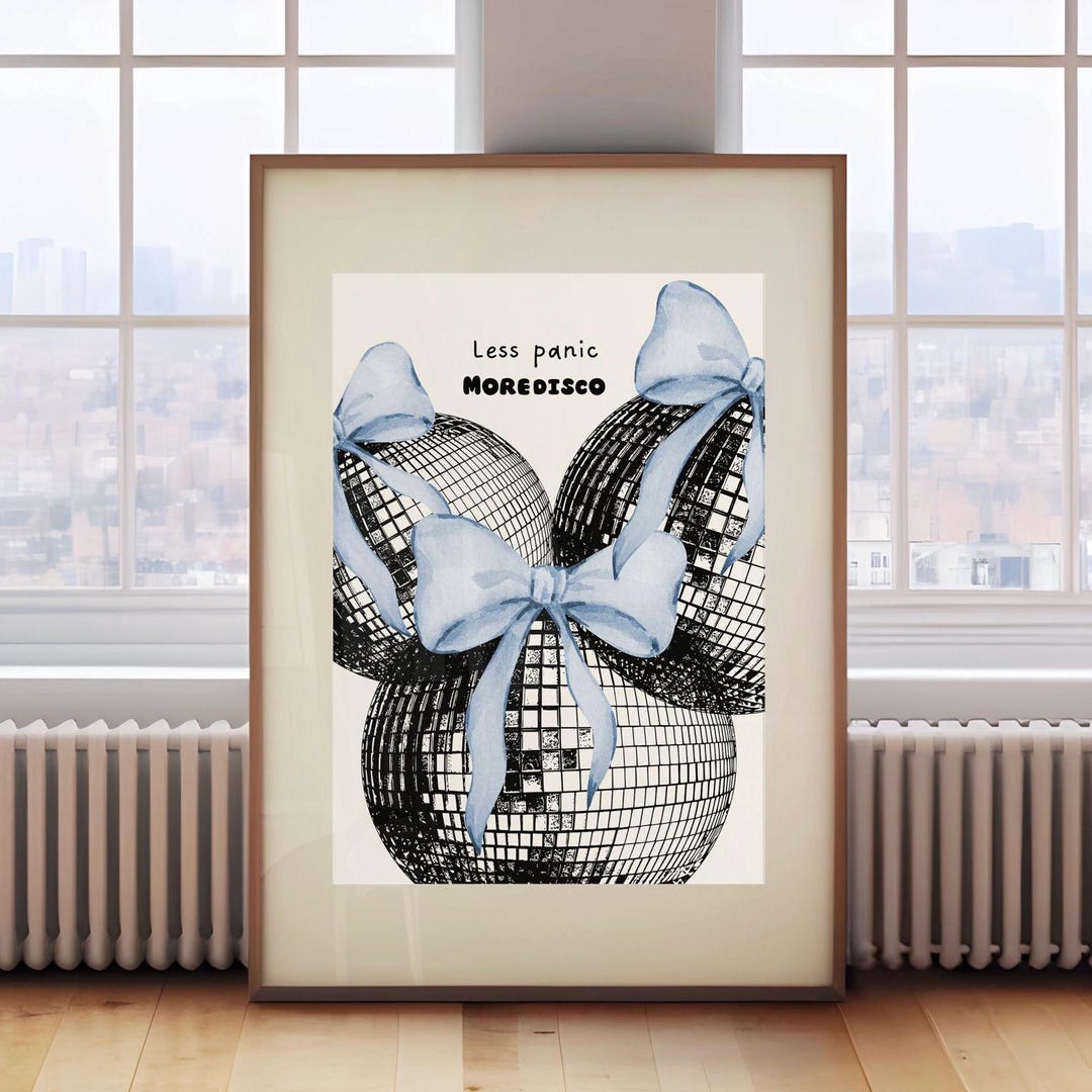 Less Panic More Disco | Quote | Trend | Party | Bar Prints Retro ...