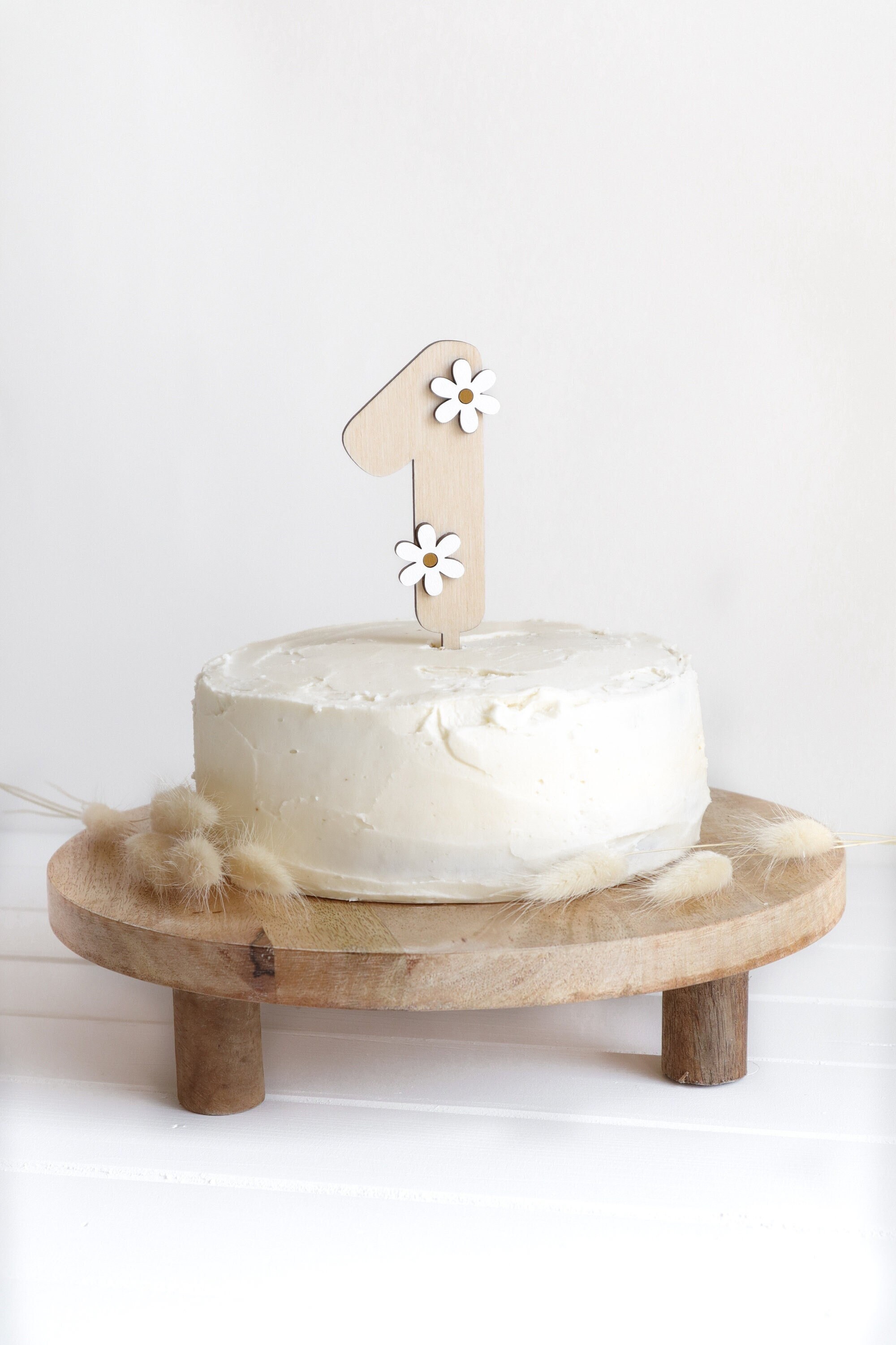 Daisy Number Cake Topper, Minimalist Cake Decor, Boho Retro Party, Baby ...
