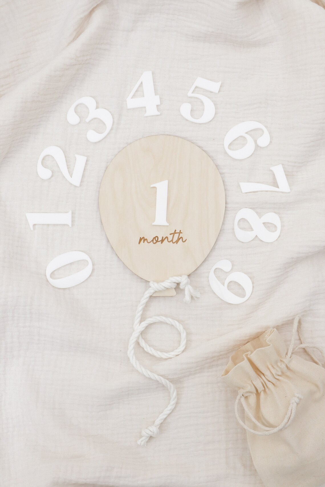 Wooden Balloon Baby Milestone Cards, Interchangeable Milestone Cards ...