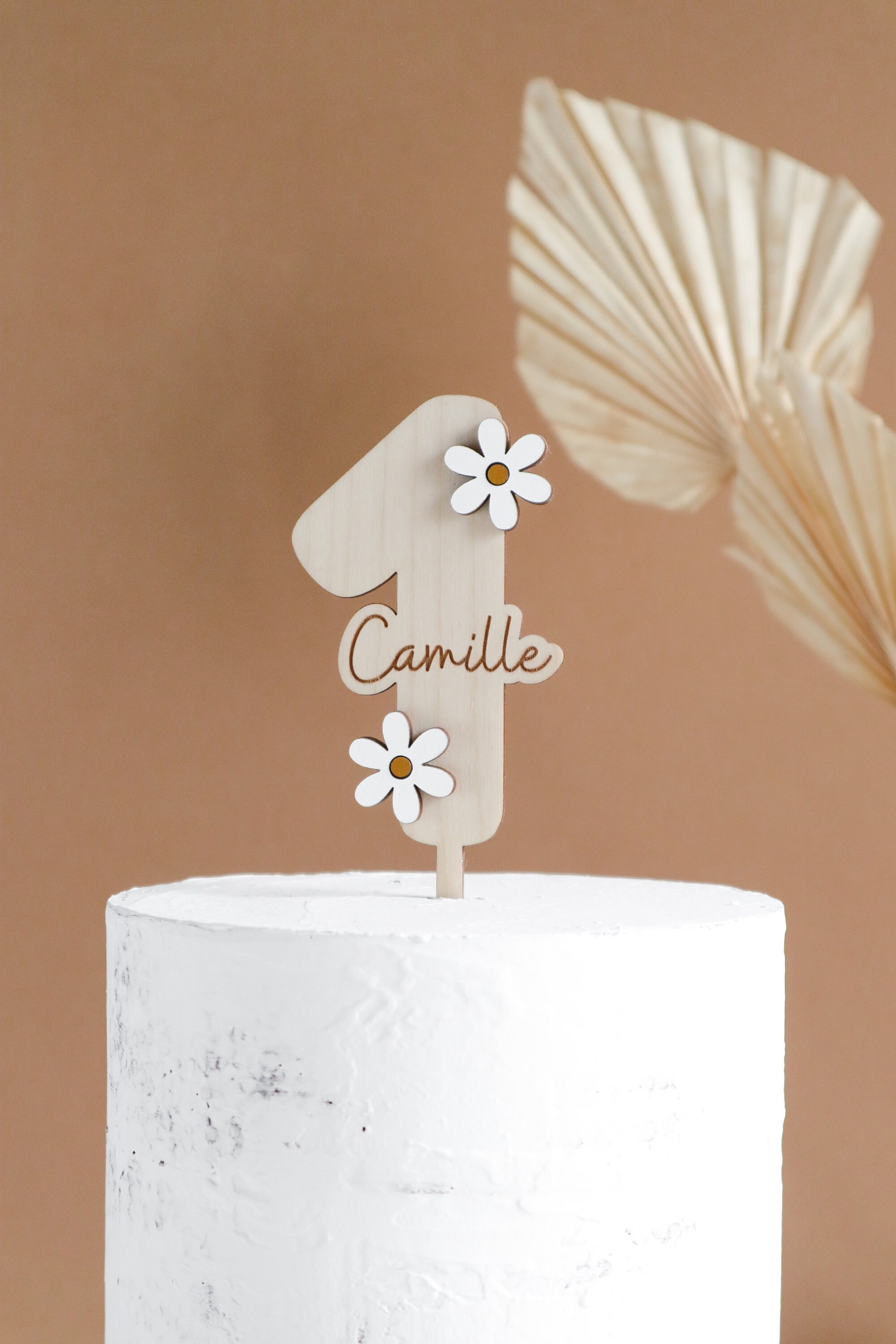 Personalized Daisy Number Cake Topper, Baby First Birthday, Custom Name ...