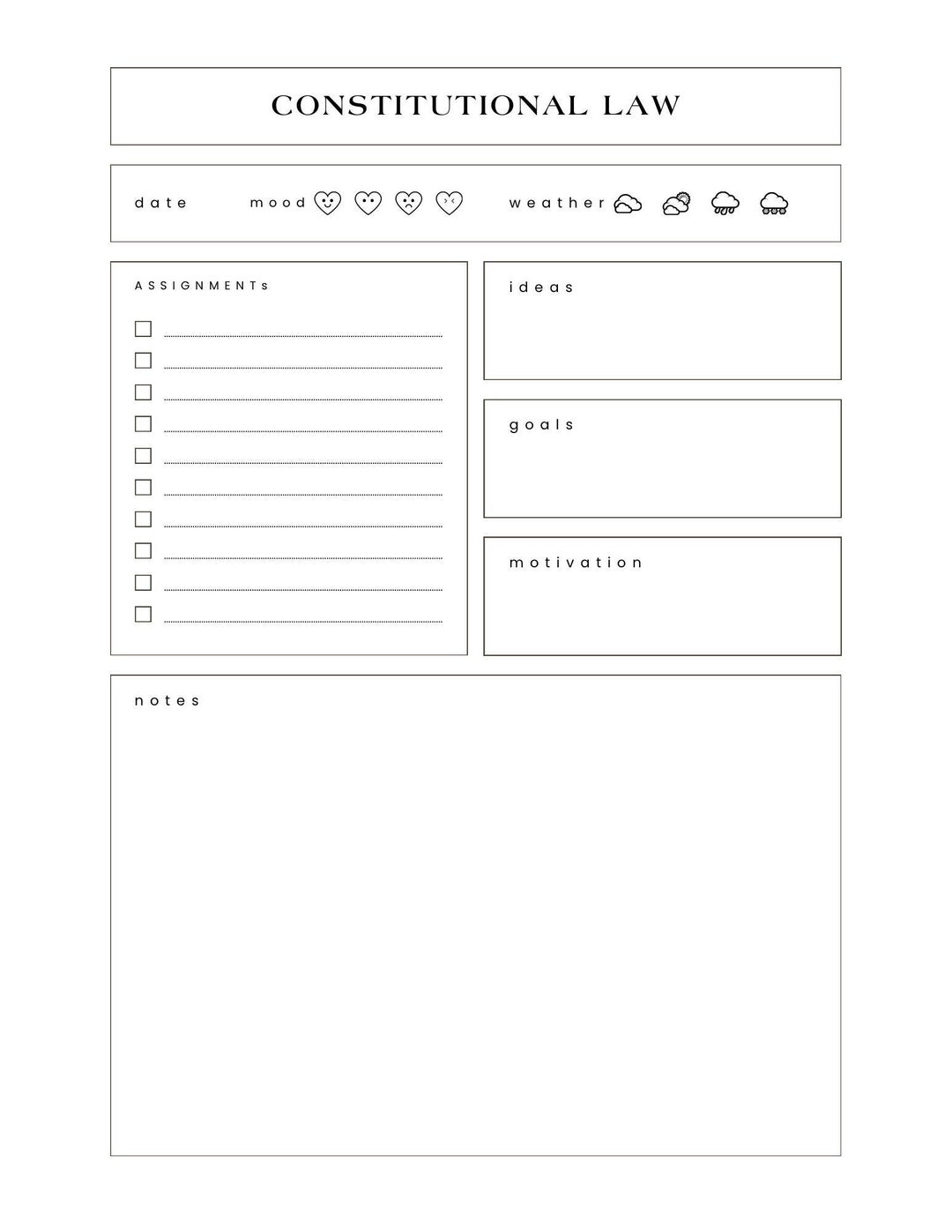 Constitutional Law Study Sheets - Etsy