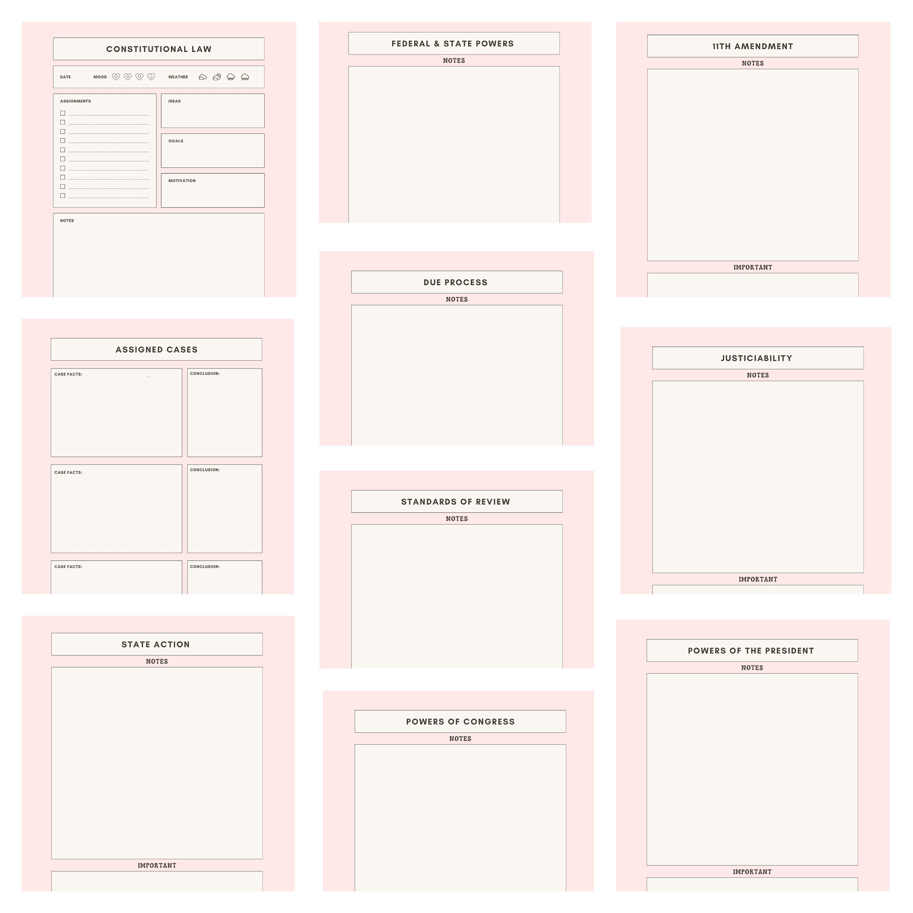 Constitutional Law Study Sheets - Etsy