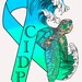 CIDP Awareness Ribbon, Ribbon Sticker, CIDP Turtle, Chronic Illness ...