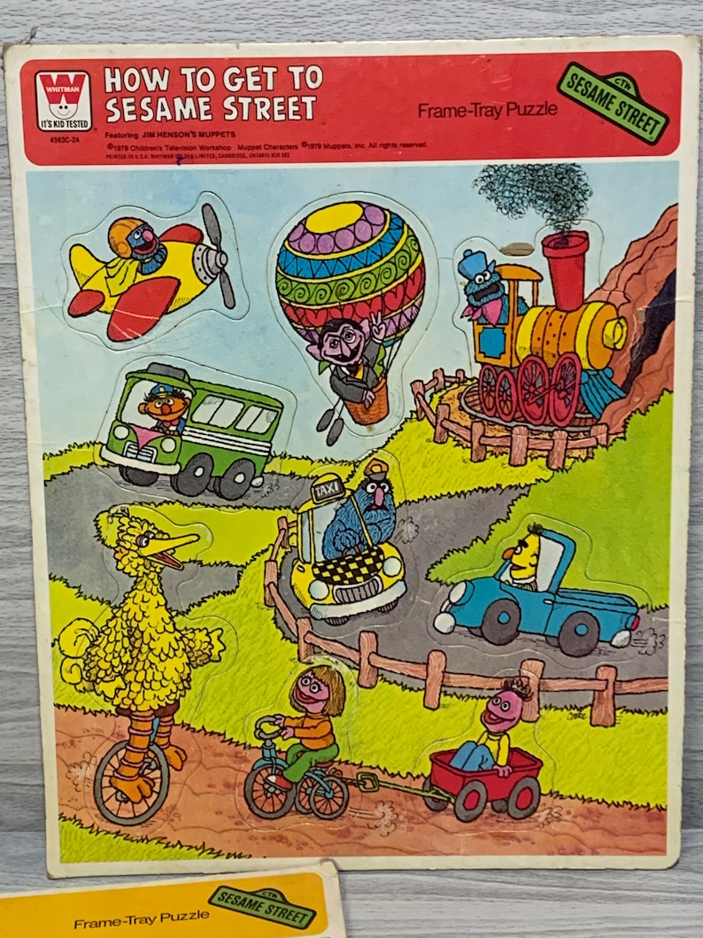 Vintage Sesame Street 11" X 14" Frame Tray Puzzle Lot ~ How to Get to ...