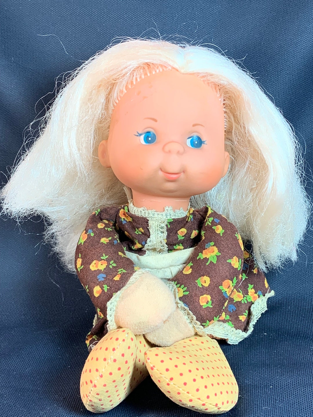 Vintage 1975 Mattel Mama Beans Doll With Blonde Hair & Blue Eyes Cloth ...