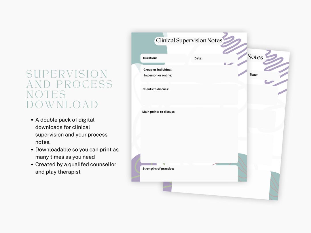 Counselling Process and Clinical Supervision Notes Template Digital ...