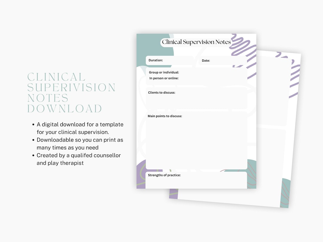 Clinical Supervision Notes Template Digital Download - Etsy