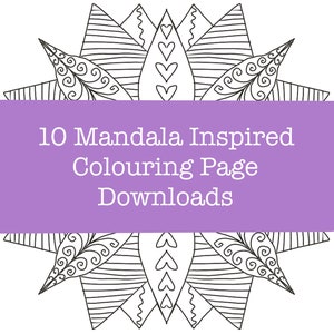 10 Mandala Inspired Mindful Colouring Pages PDF Download. - Etsy