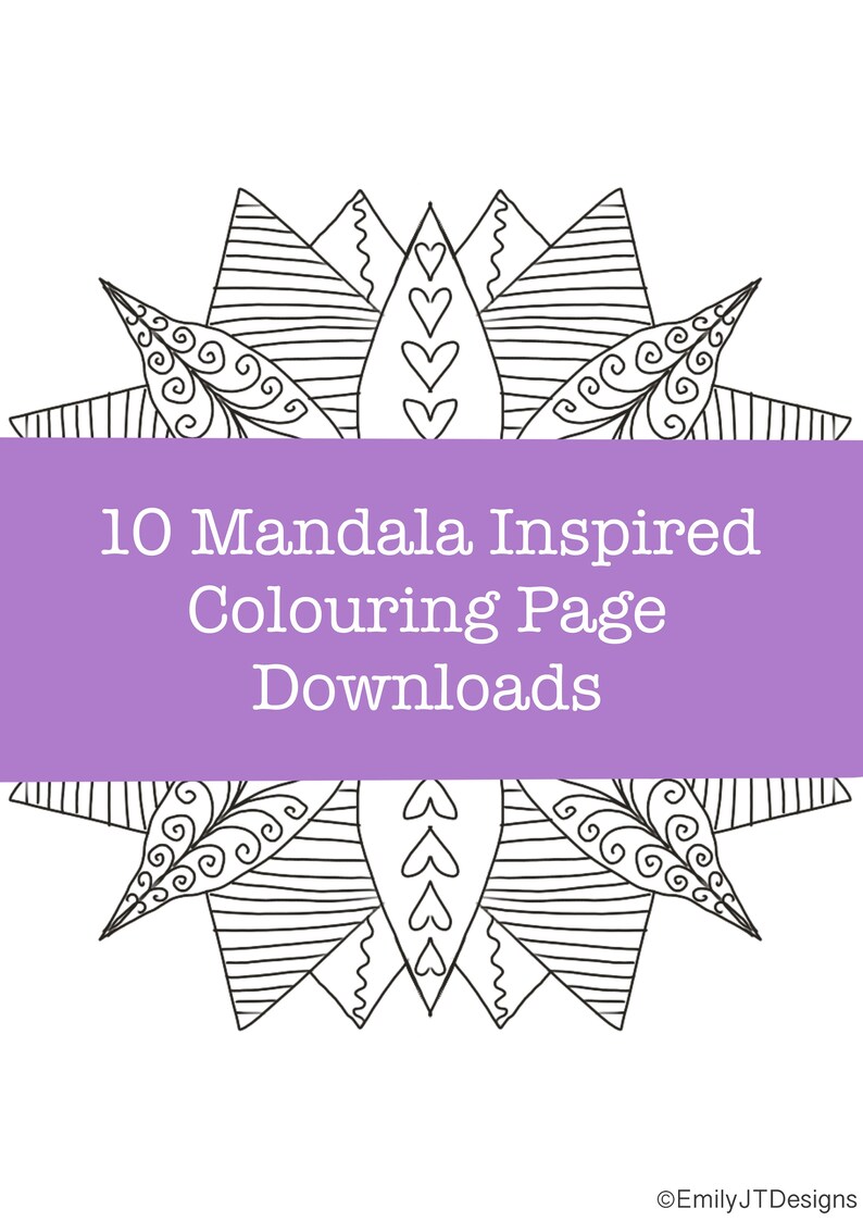 10 Mandala Inspired Mindful Colouring Pages PDF Download. - Etsy