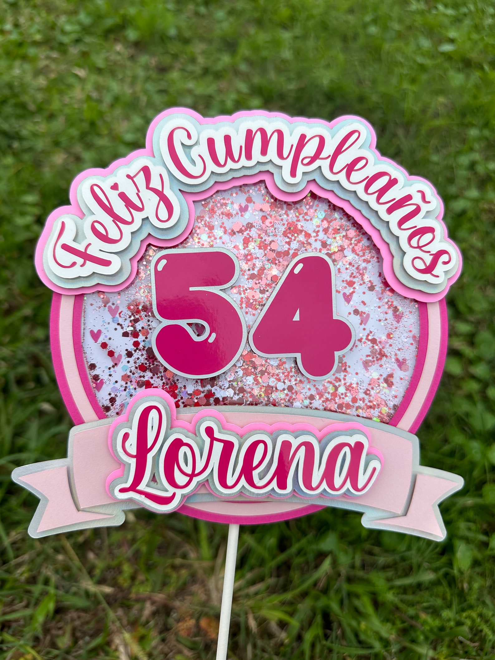 Custome Cake Topper Shaker Fucsia Pink - Etsy