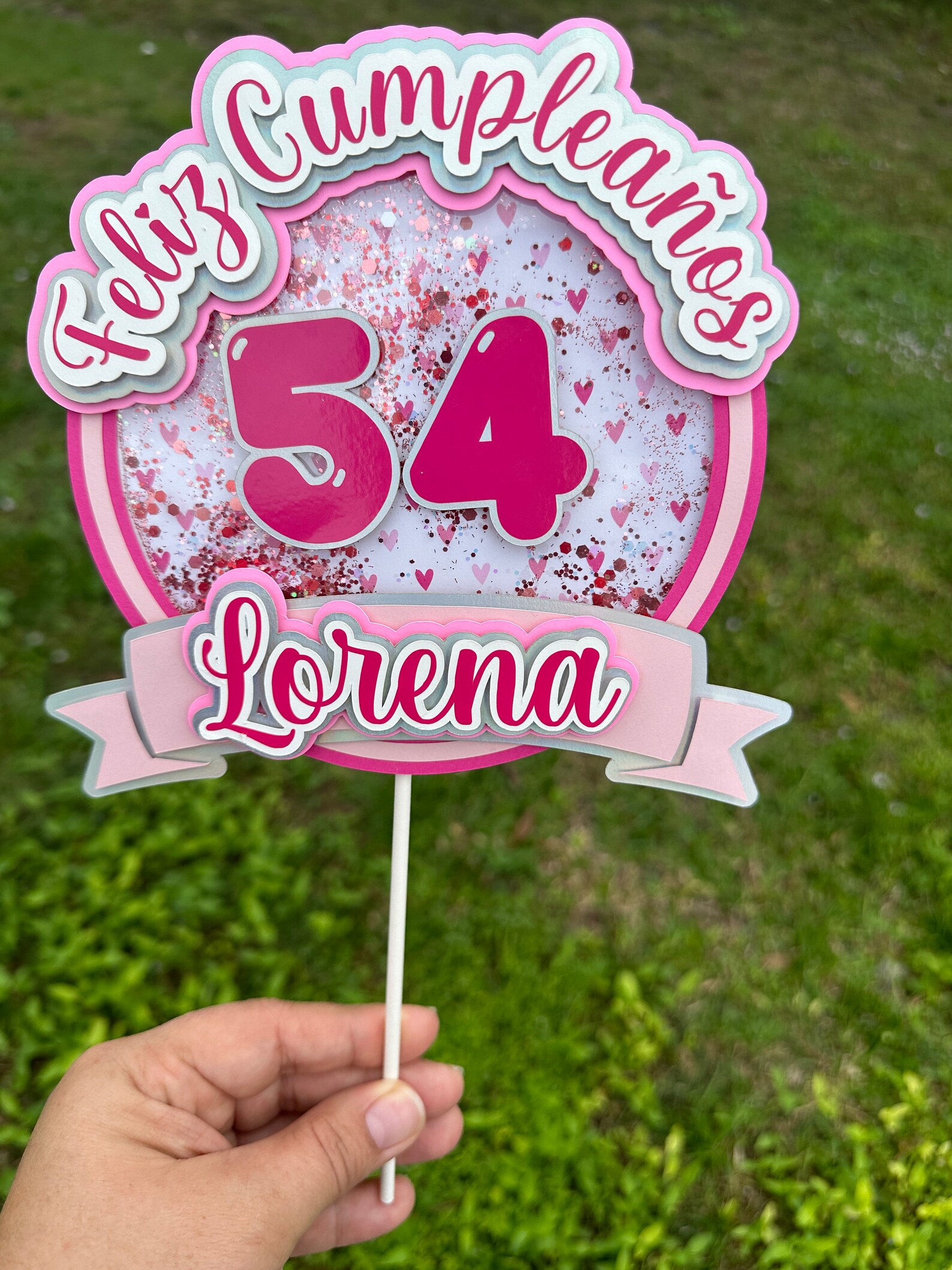 Custome Cake Topper Shaker Fucsia Pink - Etsy