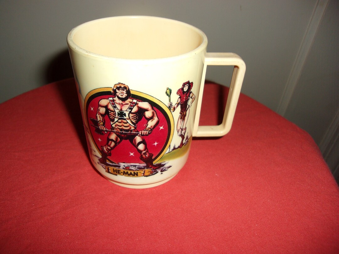 Vintage 1983 He-man Masters of the Universe Plastic Mug Skeletor Teela ...