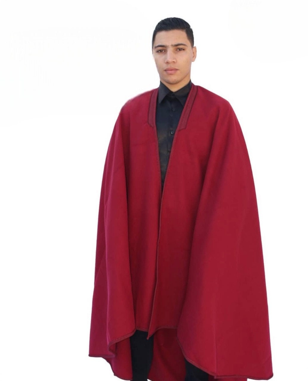 Selham Wool Morocco, Cape, Wrap, Handmade Moroccan Selham, Unisexe ...