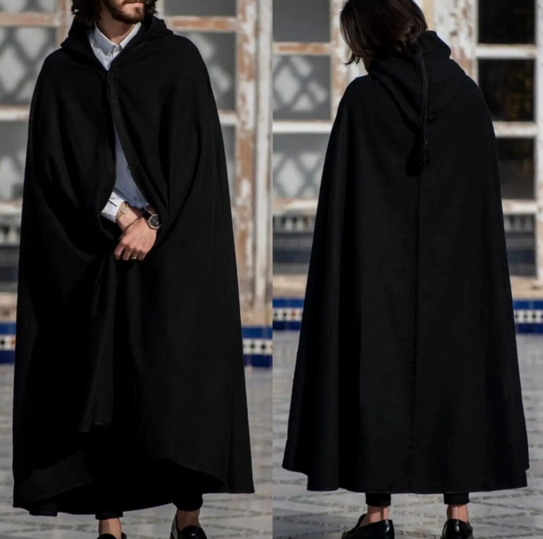 Selham Wool Morocco, Cape, Wrap, Handmade Moroccan Selham, Unisexe ...