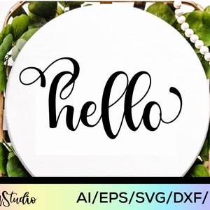 Hello Svg | Hello Svg Bundle | Hello Svg Hand Lettered | Hello Flourish ...