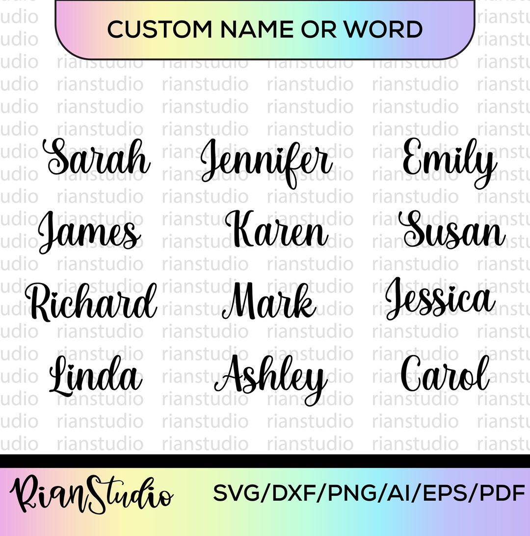 30 Custom Name SVG | Custom Name Calligraphy | Custom Name Cut File ...
