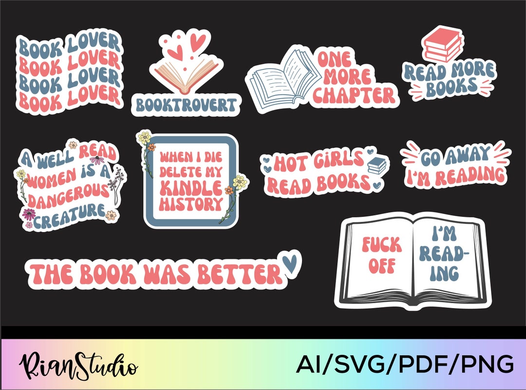 Boho Book Lovers Sticker Bundle | Booktrovert Sticker | Kindle Sticker ...