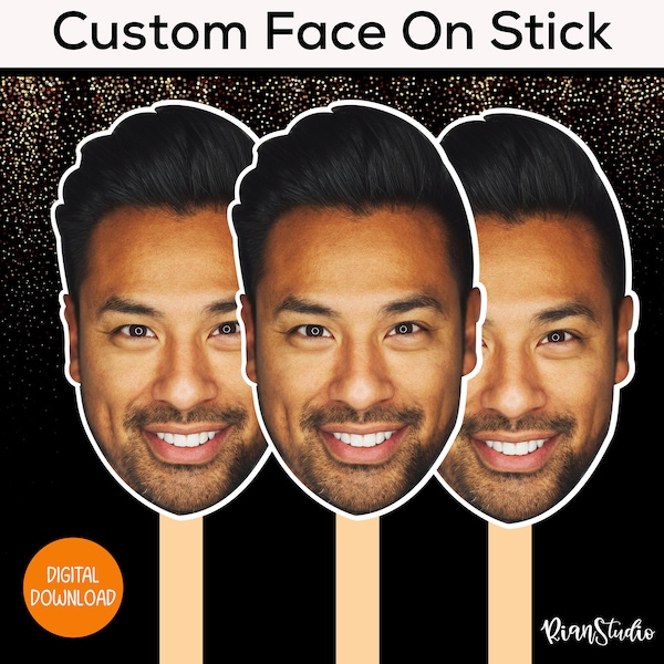 Face Cut Outs Sticks Etsy