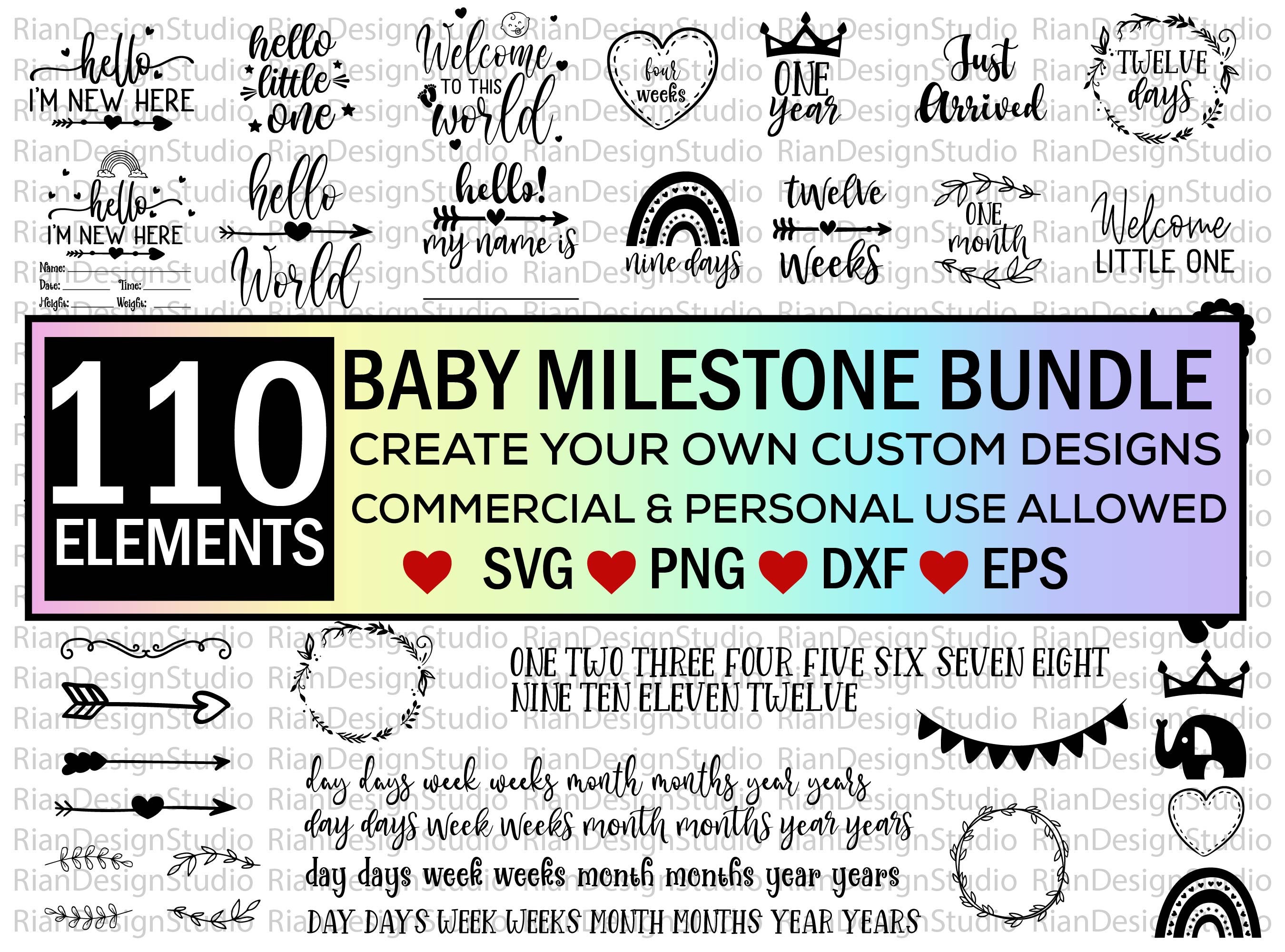 Baby Milestones SVG Bundle Onesie Svg Baby Milestones - Etsy Australia
